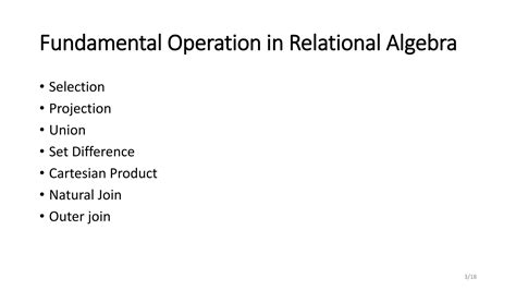 Relational Algebra In Dbms Pptx