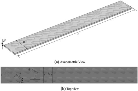 Schematic Diagram Of Narrow Rectangular Channel With Rotated Dimples