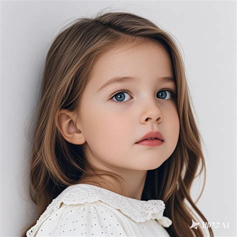 白底，欧美长相，完全侧面，小女孩，白衣服 花瓣网