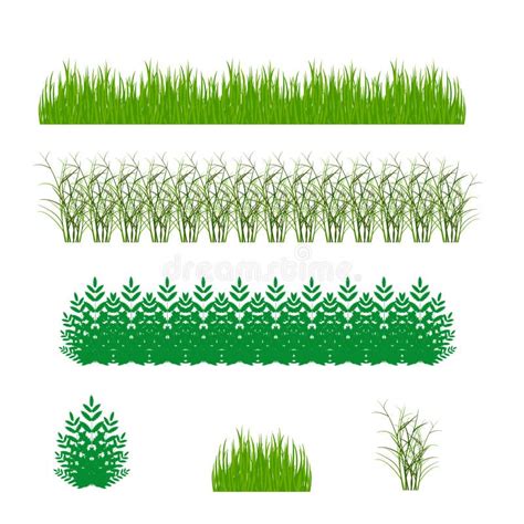 Grass Shrubs Textures Illustrated Images Stock Vector Illustration