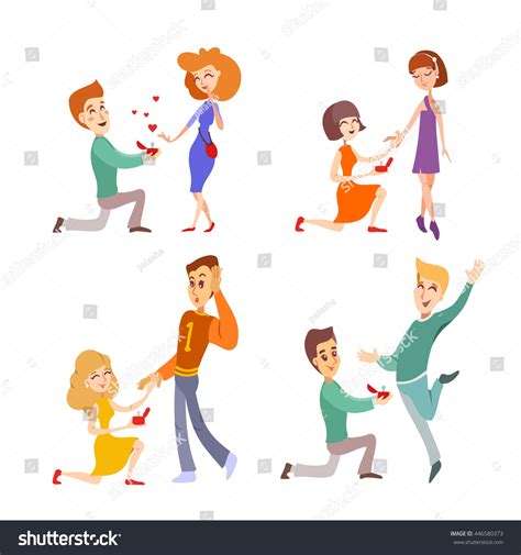 Set Cartoon Couples Various Sexual Orientationmaking Stock Vector