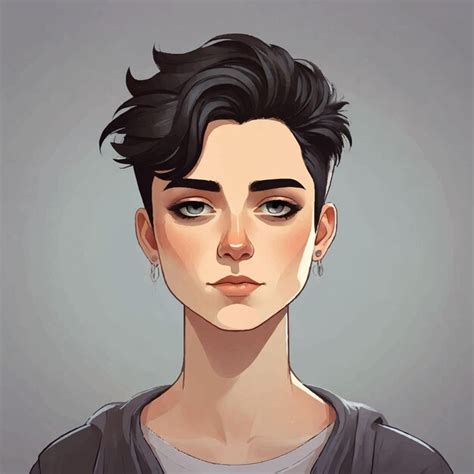 Premium Vector Androgynous Avatar Of Nonbinary Queer Person Vector