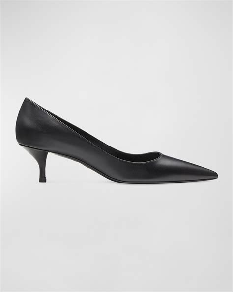 Stuart Weitzman Stuart Shimmer Kitten Heel Pumps Neiman Marcus