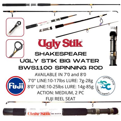 Sale！ugly Stik Bigwater Spinning Rod Saltwater Bws 1100 70 Ft 80 Ft