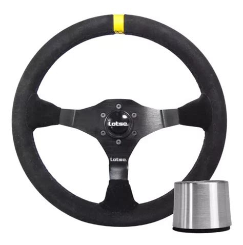Volante Esportivo Lotse Ring Camurça Preto Cubo Monza Kadett Parcelamento sem juros