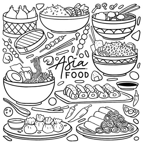 Premium Vector Hand Drawn Set Of Japanese Food Doodles Asian Food