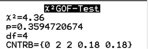 Chi Square Goodness Of Fit Test On A Ti 84 Calculator