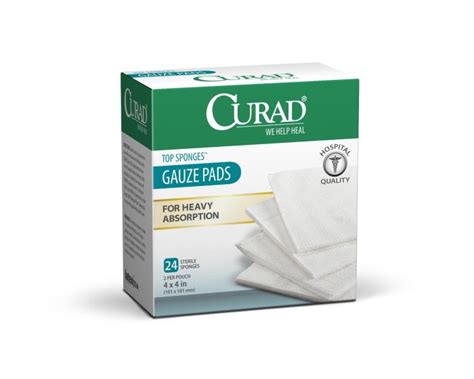 Curad Sterile Post Op Top Sponge Gauze Pad 4x4 24ct