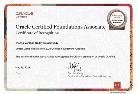 vishnuvardhan surapureddy on linkedin oraclecertification