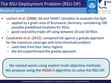 A Multiobjective Evolutionary Algorithm For Infrastructure Location In Vehicular Networks Ppt