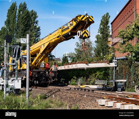 Berlin Germany 11th Sep 2020 A Work Train Brings A Section Of Rail