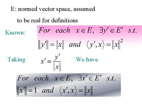 Applications Of Hahn Banach Theorem E Normed Vector