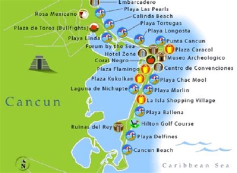 Mapa Turístico De Cancún Mapa Turístico Riviera Maya Cancun