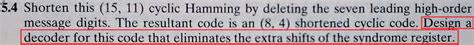 Solved Shorten This 15 11 Cyclic Hamming By Deleting The