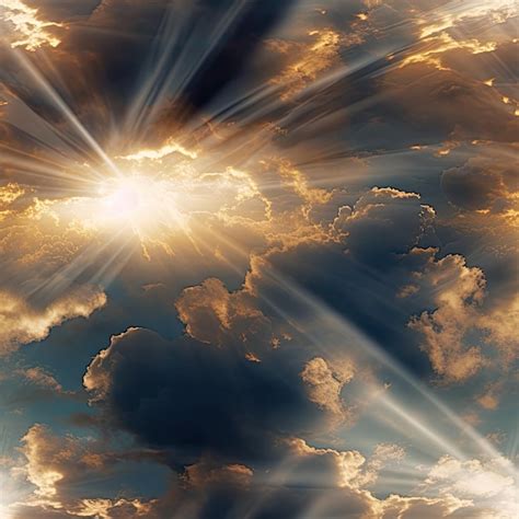 Premium Ai Image Breathtaking Sun Rays Breaking Through Storm Clouds