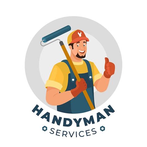 Logotipo do trabalhador manual desenhado à mão Vetor Grátis