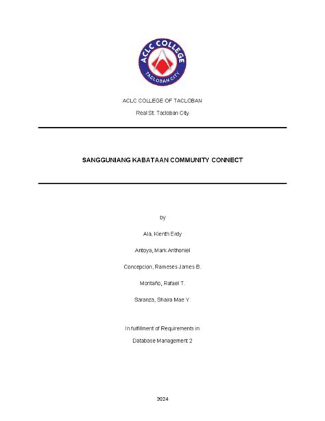 Dbms Chap 1 4 Research Aclc College Of Tacloban Real St Tacloban