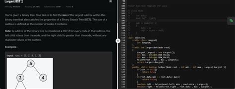 Just Solved The Largest Bst Subtree In A Binary Tree Problem
