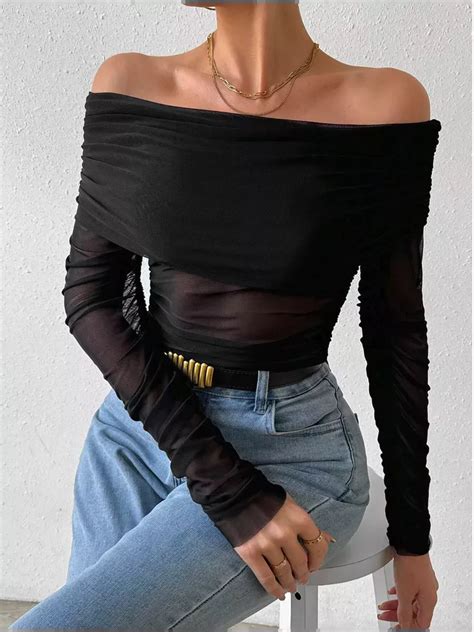 Лонгслив с открытыми плечами сетка Bem`s 211892425 купить за 1 394 ₽ в интернет магазине