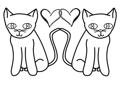 Coloring Page Two Cats By Dj Koko On Deviantart