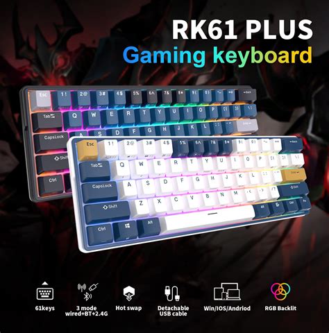 RK ROYAL KLUDGE RK61 Plus Wireless Mechanical Keyboard 60 Gaming