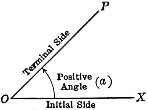 Angle Positive Clipart Trigonometry Trigonometric Initial Terminal 