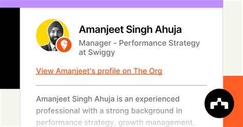 Amanjeet Singh Ahuja Manager Performance Strategy At Swiggy The Org
