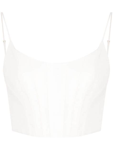 Zimmermann Alight Linen Corset Top White Editorialist
