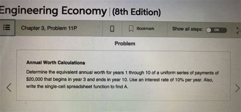 Solved Engineering Economy 8th Edition Chapter 3 Problem
