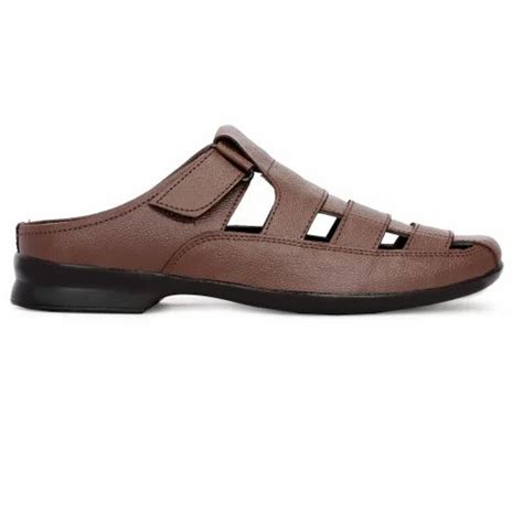 Men Dark Brown Leather Sandal At Rs 360pair Men Leather Sandal In