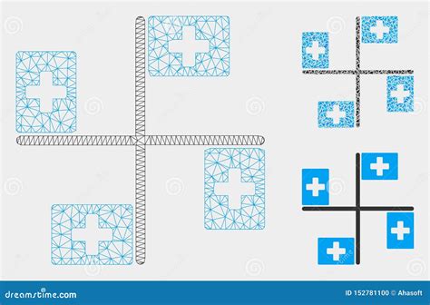 Hospital Flags Vector Mesh Wire Frame Model And Triangle Mosaic Icon Stock Vector Illustration