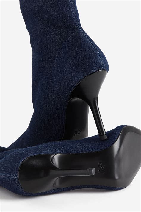 Μποτάκια με τακούνι Σκούρο μπλε Denim Ladies Handm Gr