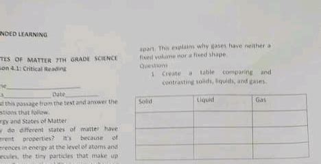 NDED LEAINING TIS OF MATTER TH GRADE SCIENCE StudyX