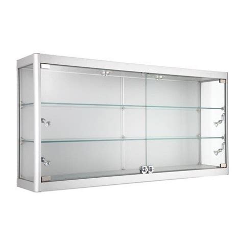 White Wall Mounted Display Cabinets With Glass Doors