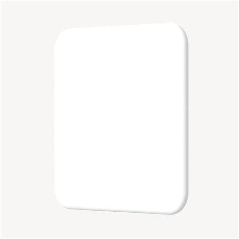 3d White Square Badge Geometric Premium Psd Rawpixel
