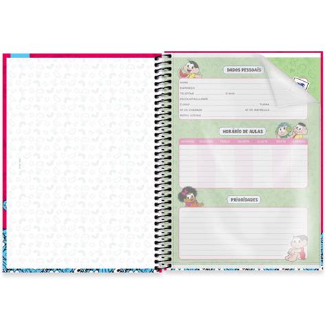 Caderno Universitário Capa Dura 1x1 80 Folhas Turma Da Mônica Mônica
