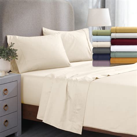 Bnm Egyptian Cotton 1200 Thread Count Solid Deep Pocket Bedroom Sheet