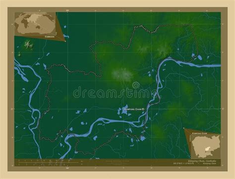 Kampong Cham Cambodia Physical Labelled Points Of Cities Stock