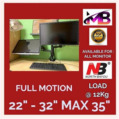 Jual Bracket Dual Monitor Bracket Dual Screen 22 24 27 32 Inch Nb H180 Shopee Indonesia