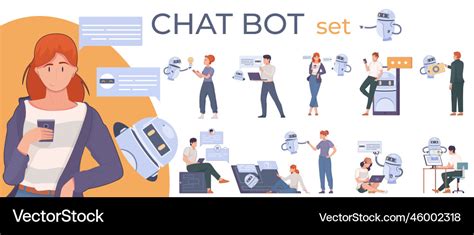 chat bot icon set royalty free vector image vectorstock