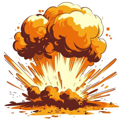 Cartoon Explosion Illustration Premium Ai Generated Image