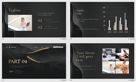 Texture Black And Gold Powerpoint Template Business Powerpoint Dark Elegance Editable