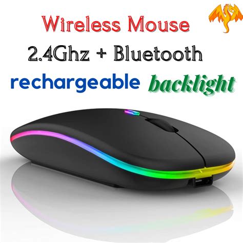 Wireless Mouse Bluetooth Ghz Receiver Optical Adjustable Wireless