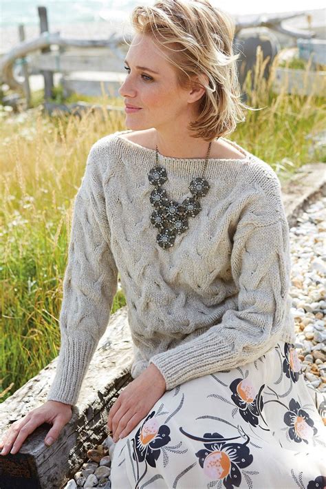 Womens Cable Sweater Knitting Pattern The Knitting Network