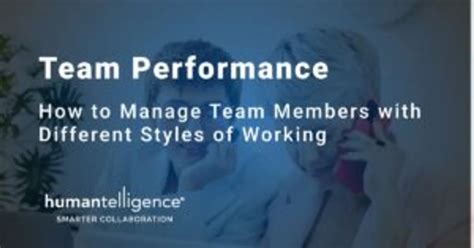 Manage Different Work Styles