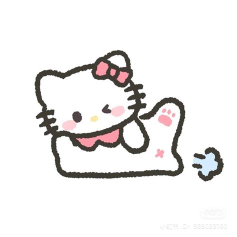 An Image Of A Hello Kitty Laying Down