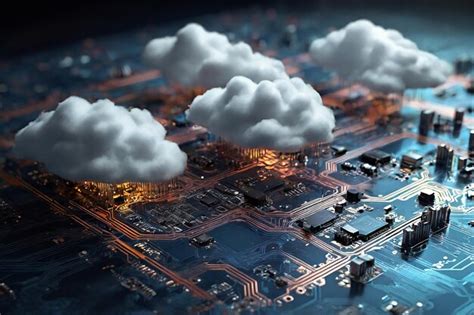 Premium Photo Cloud Computing Concept 3d Rendering Toned Image With Shallow Depth Of Field