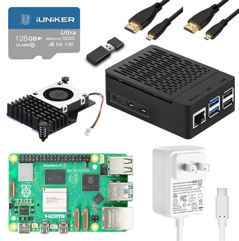 Iuniker Extreme Starter Kit For Raspberry Pi 5 8gb Ram 128gb Storage Edition