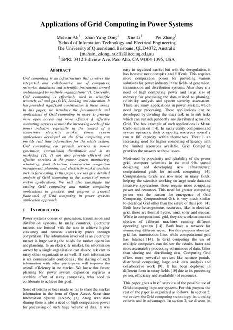 pdf applications of grid computing in power systems
