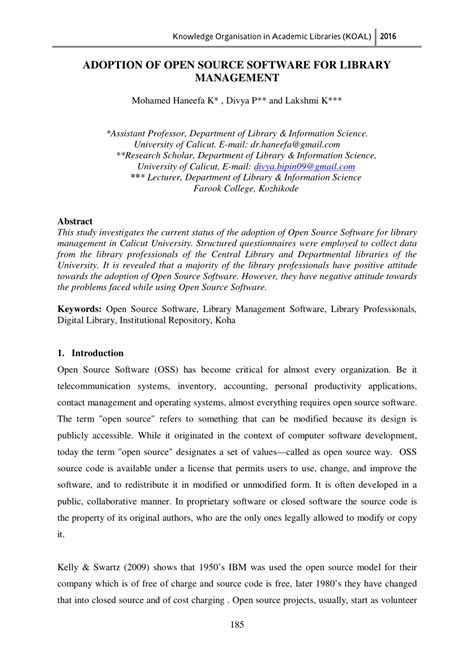 pdf adoption of open source software for library management